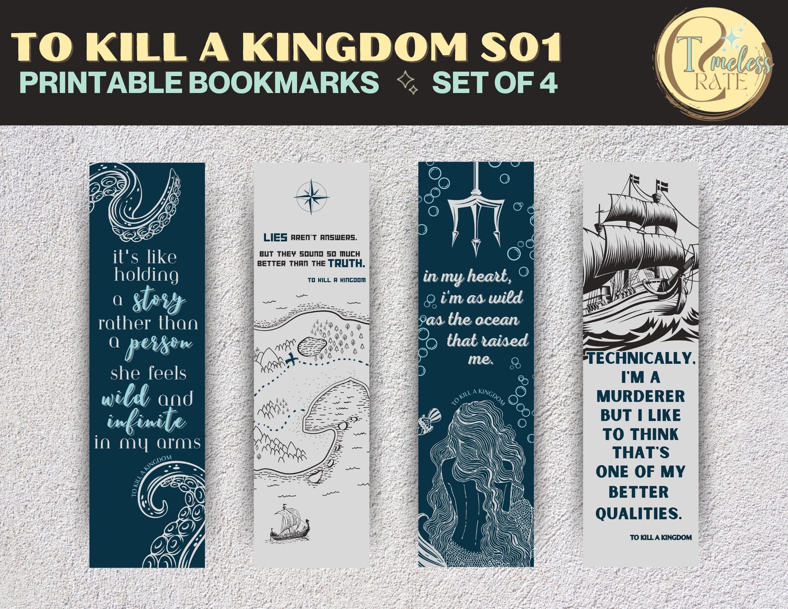 TO KILL A KINGDOM S01 | Printable Bookmarks | Set of 4 - Etsy