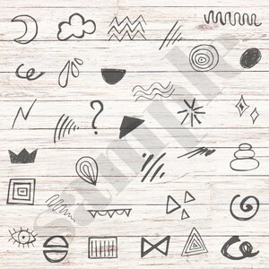 Doodle Clipart SVG + PNG Set Bundle, Abstract and Geometric Doodles ...