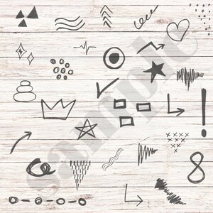 Doodle Clipart SVG + PNG Set Bundle, Abstract and Geometric Doodles ...