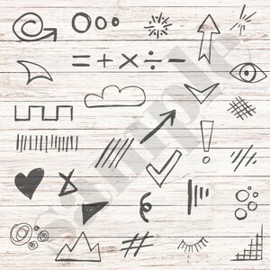 Doodle Clipart SVG + PNG Set Bundle, Abstract and Geometric Doodles ...