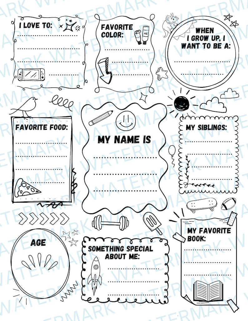 All About Me Student Poster Template | Editable PDF & PNG for Boys and ...