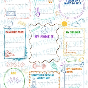 All About Me Student Poster Template | Editable PDF & PNG for Boys and ...