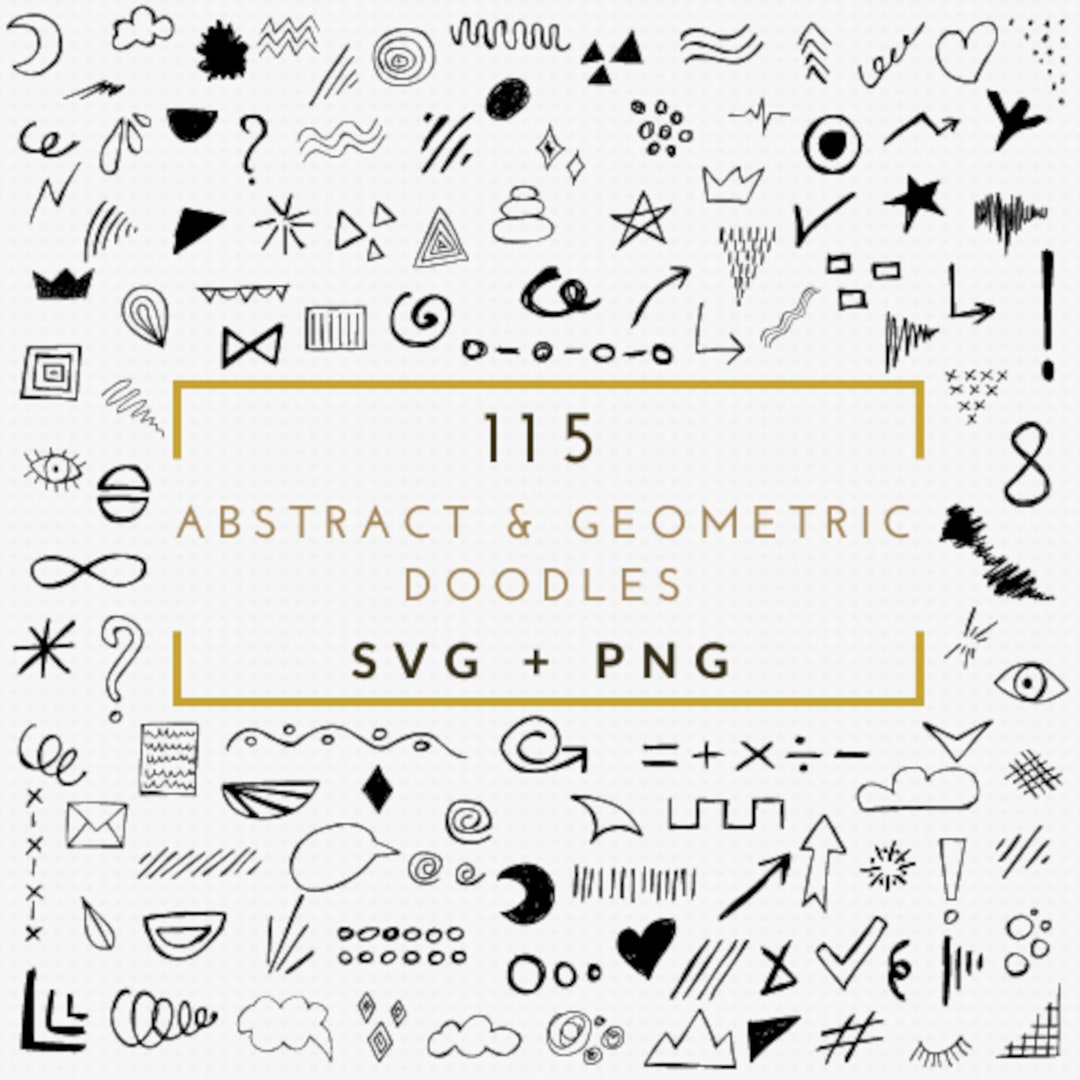 Hand-drawn Doodle Clipart: Abstract Geometric Graphics (SVG, PNG) - Etsy