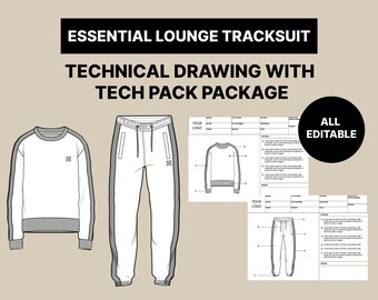 Hoodie Tech Pack Template - Etsy