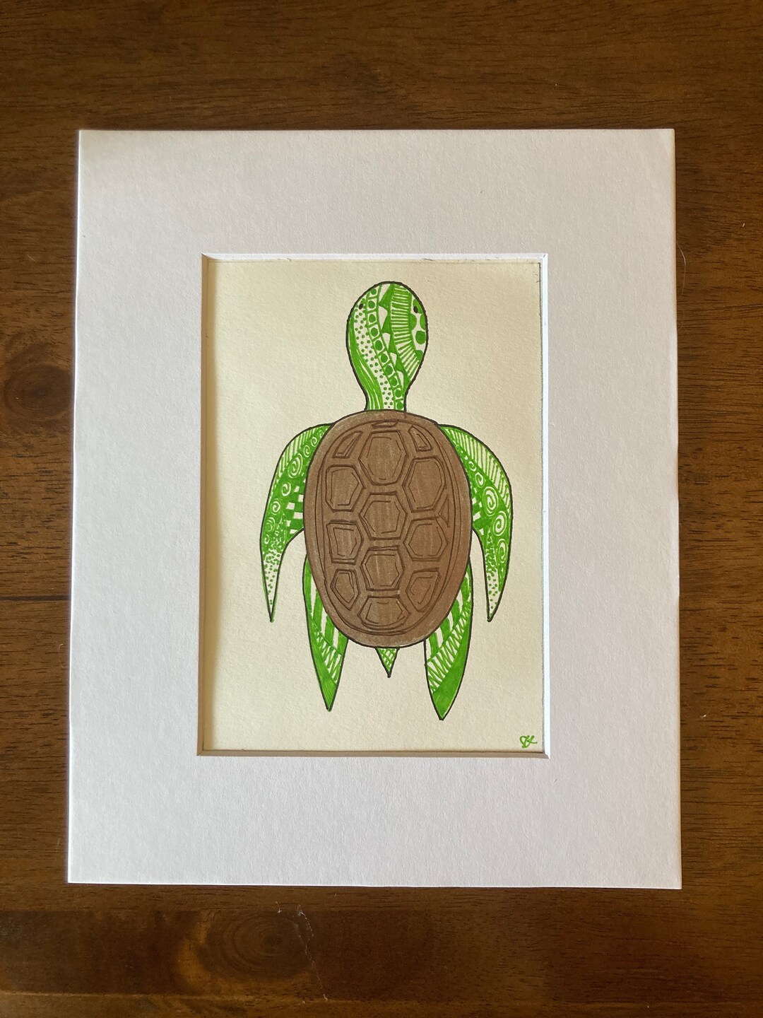 Sea Turtle Watercolor/pen and Ink Matte Board - Etsy