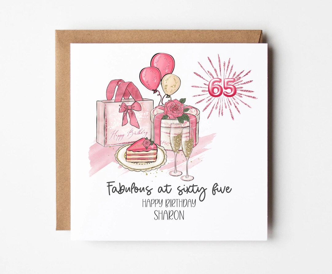 Personalised 65th Birthday Card for Her - 65th Birthday - Fabulous at ...