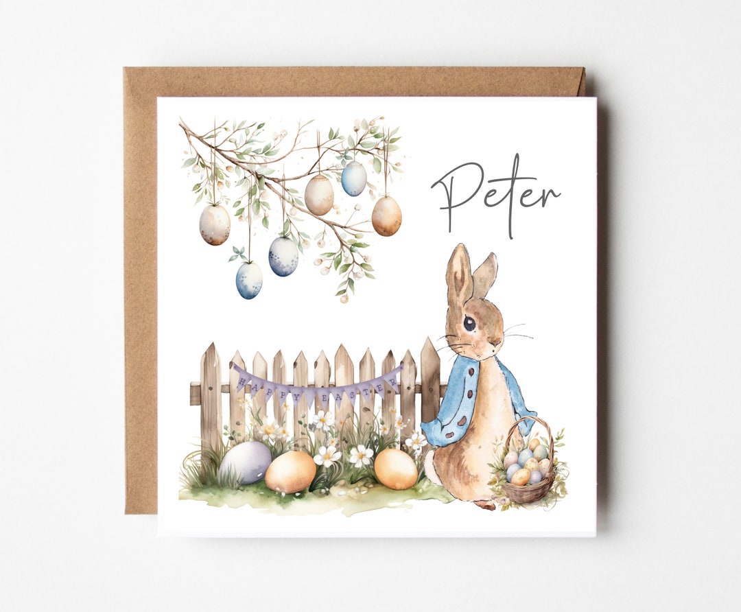Easter Card - Personalised Boys Peter Rabbit - Happy Easter for a ...
