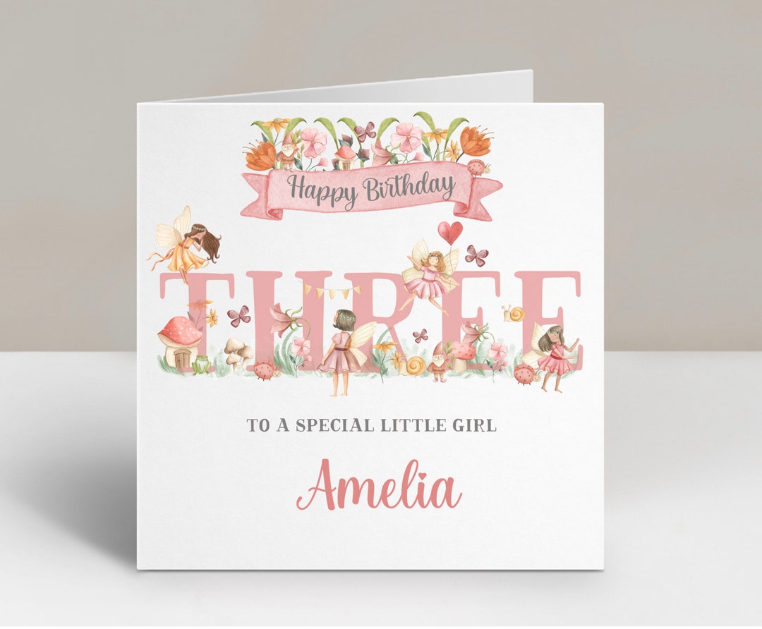 Personalised Girls 3rd Birthday Card for Daughter - Etsy