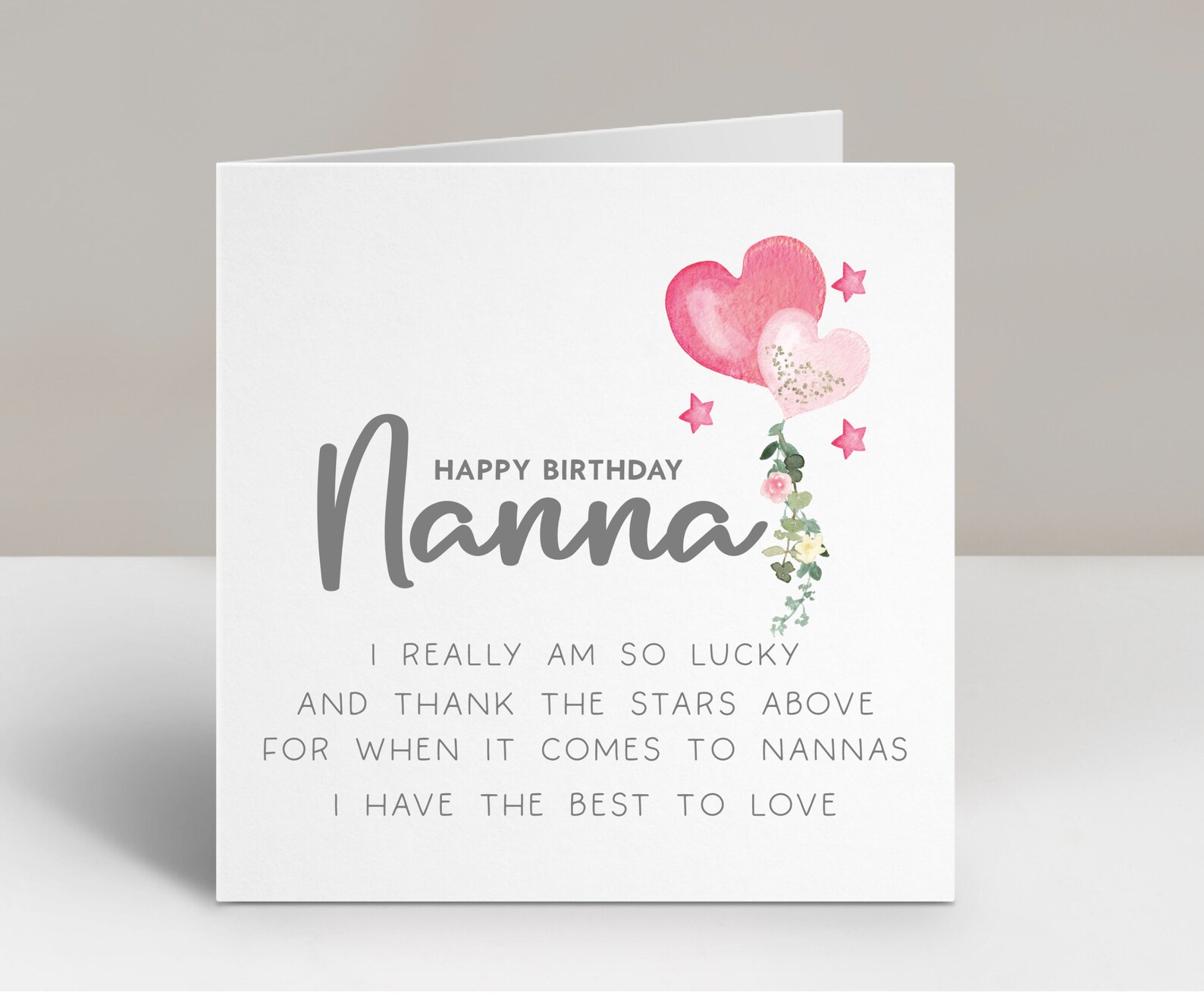 Nanna Birthday Card I Am so Lucky and Thank the Stars Above - Etsy