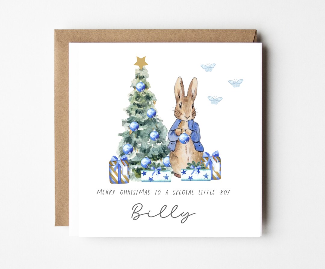 Personalised Peter Rabbit Christmas Card for Grandson Son Nephew Little ...