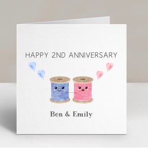 Personalised 2 Year Anniversary Card 6x6 Square Greeting Card Funny ...