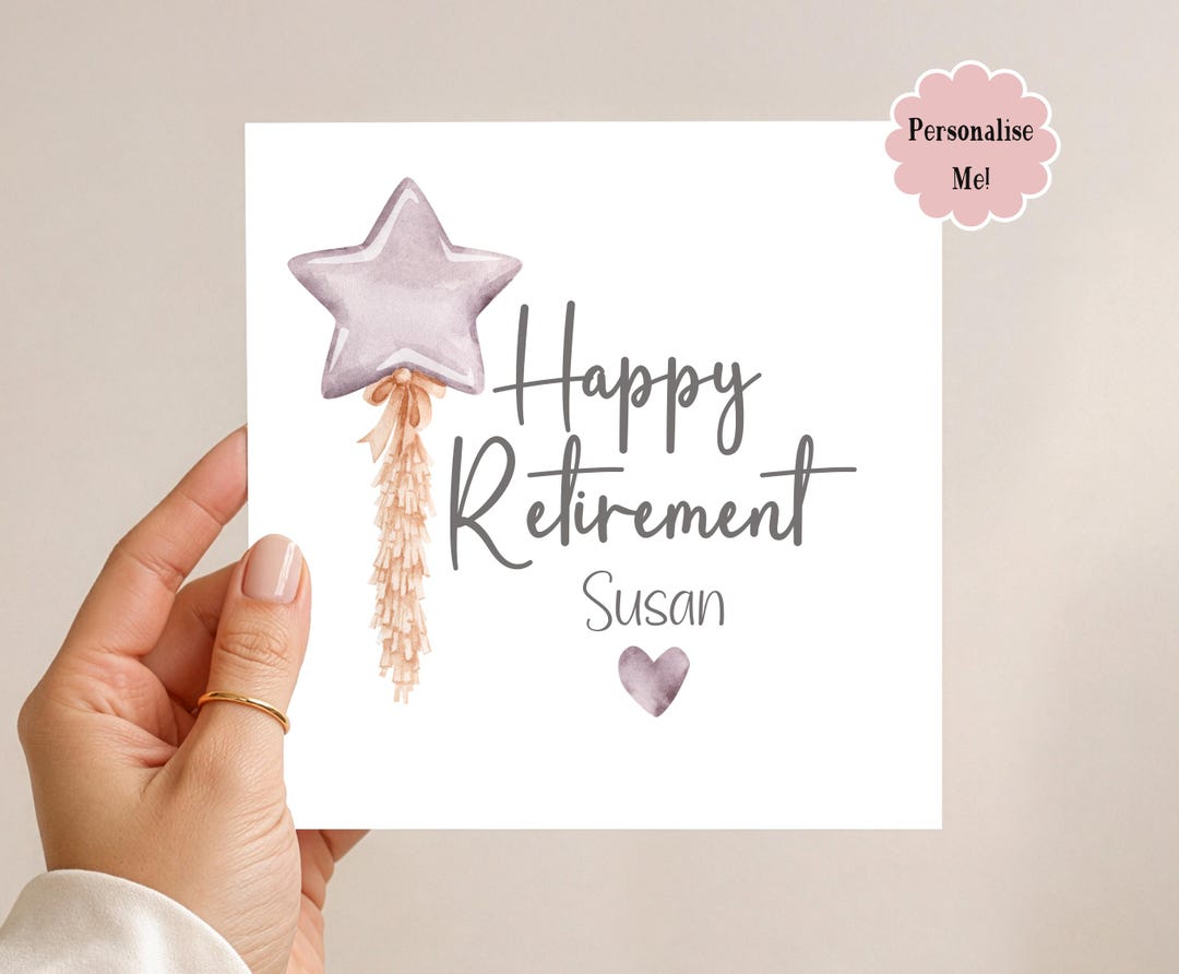 Personalised Happy Retirement Card, Star - Etsy