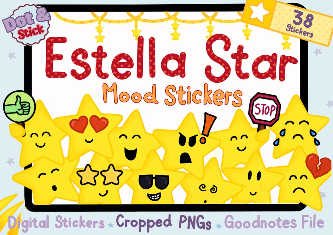 Estella Star! MOOD Digital Stickers | Star Shaped Emotions and ...