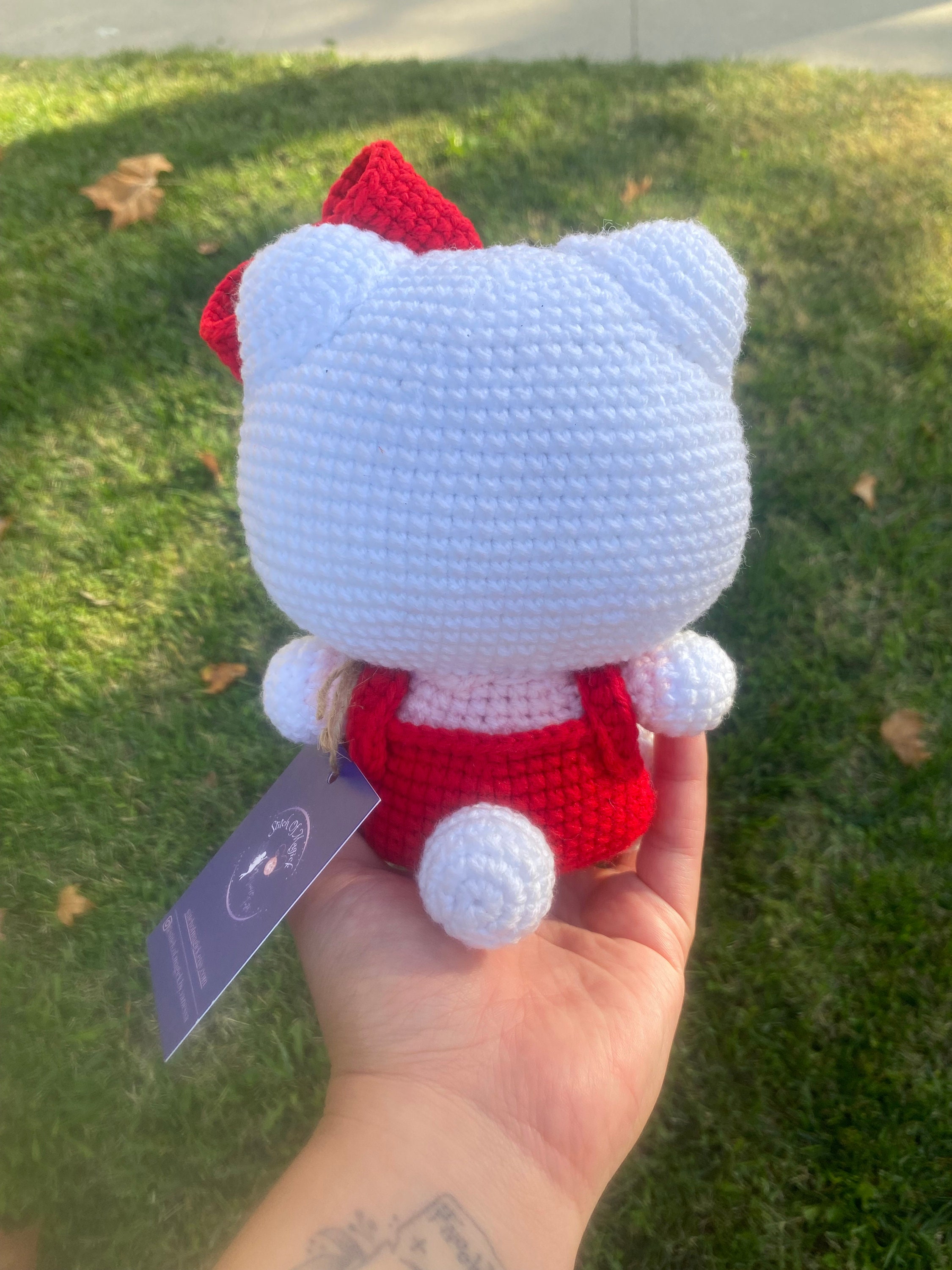 Handcrafted Crochet Kitty Red Bow Plush - Etsy