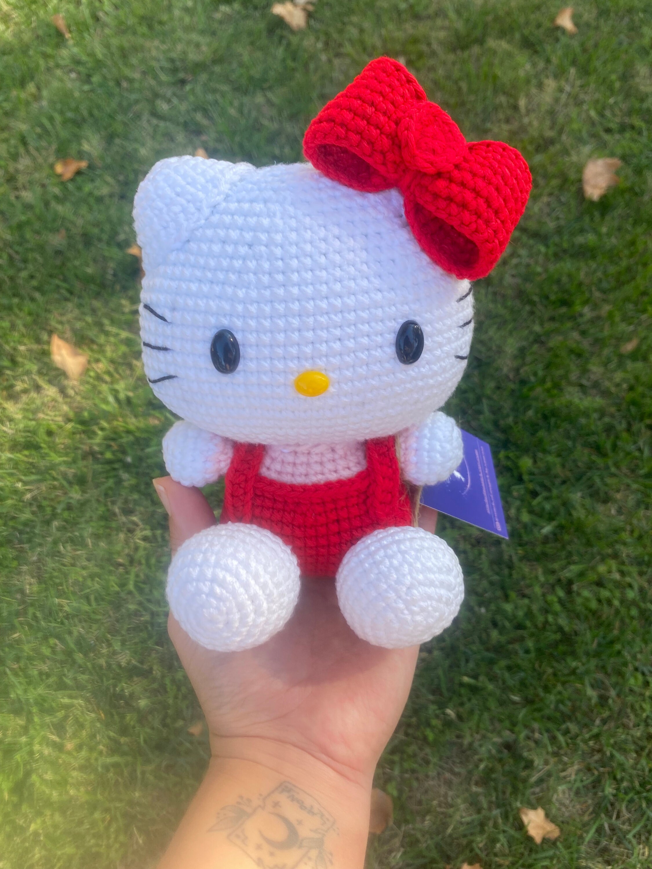 Handcrafted Crochet Kitty Red Bow Plush - Etsy