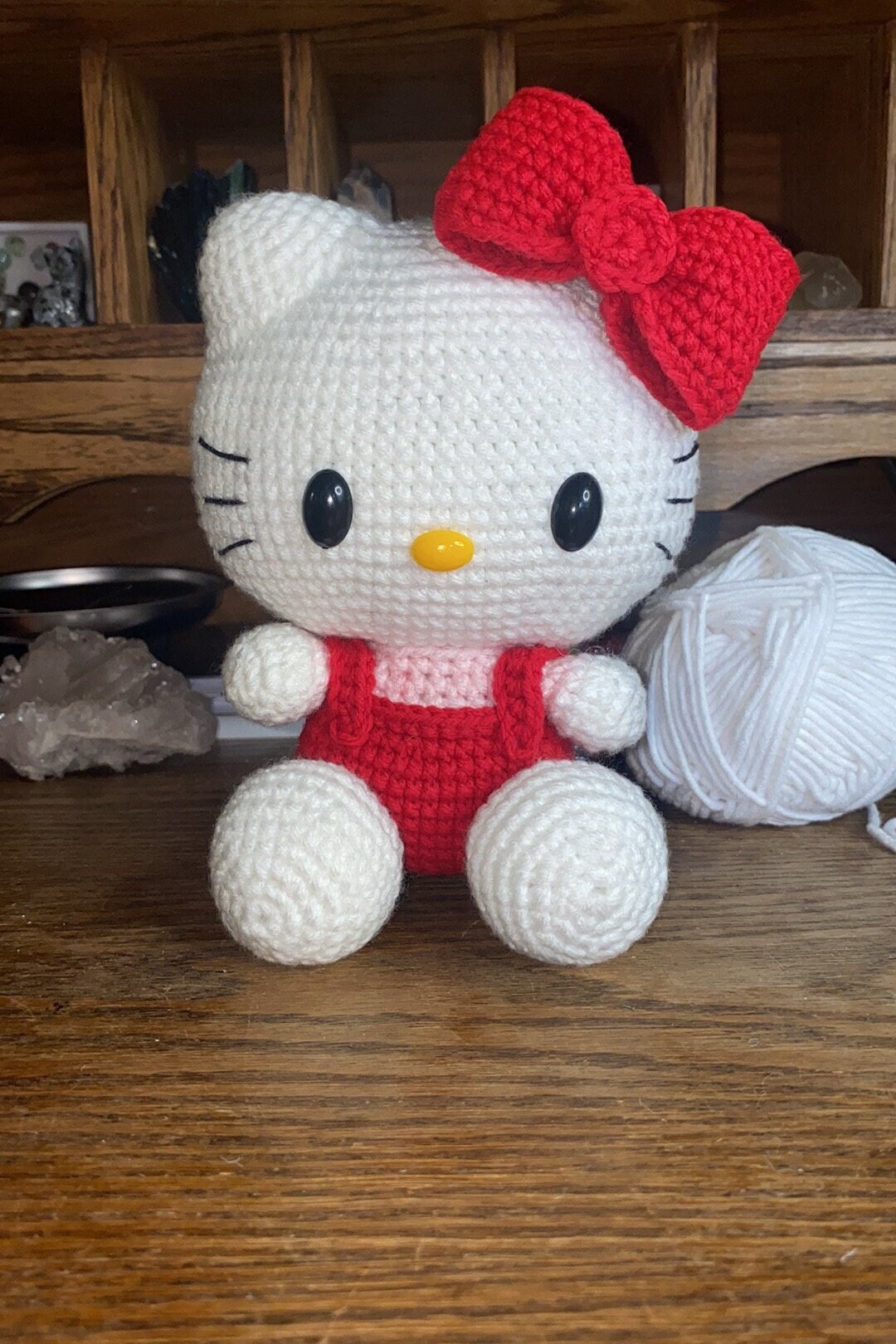 Handcrafted Crochet Kitty Red Bow Plush - Etsy