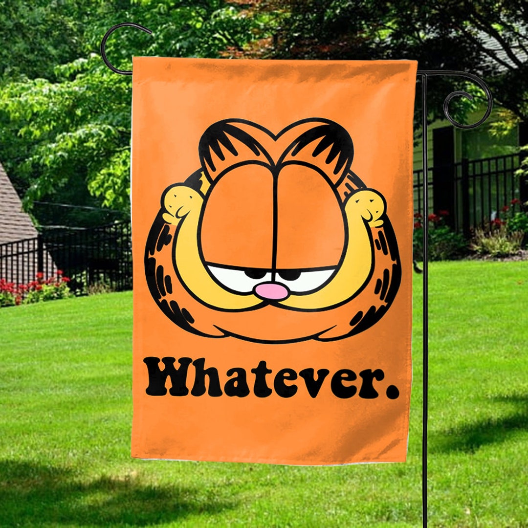 Whatever Garfield Flag Garfield Double-sided Garden Flag - Etsy