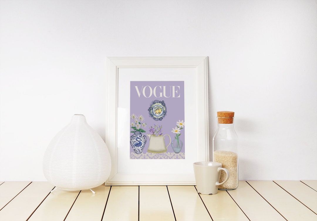 Rococo Elegance: Poster Wall Art Classic Vases in Purple Fashion ...