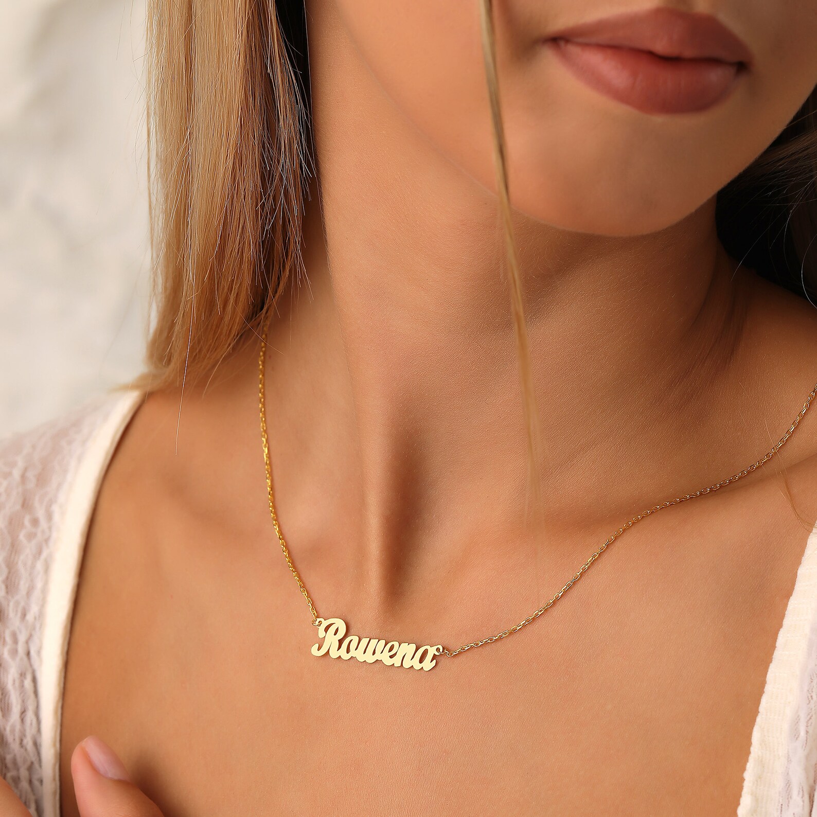 Personalized Gold Name Necklace Custom Gold Necklace Personalized Name ...