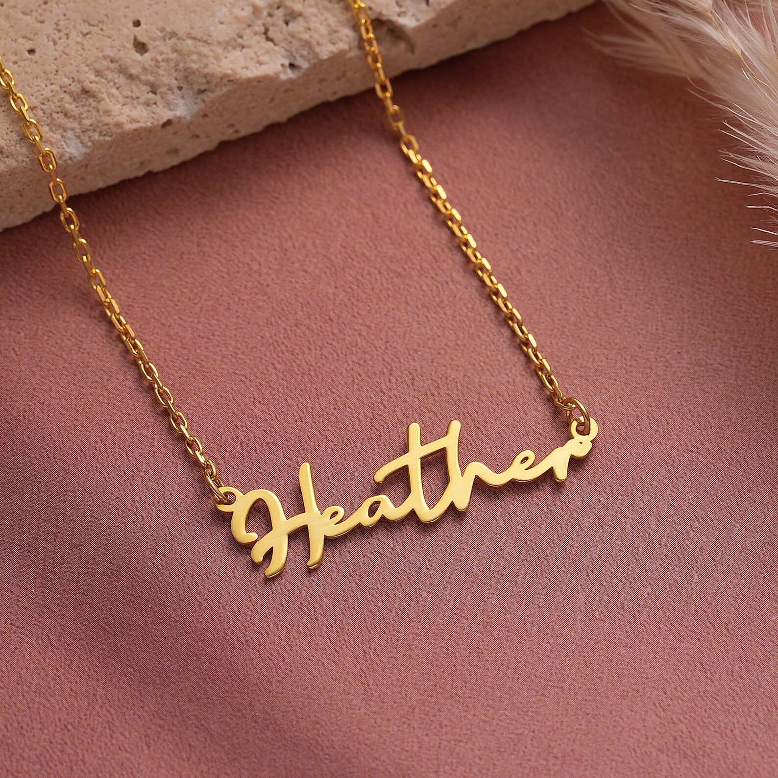 Personalized Gold Name Necklace Custom Gold Necklace Personalized Name ...
