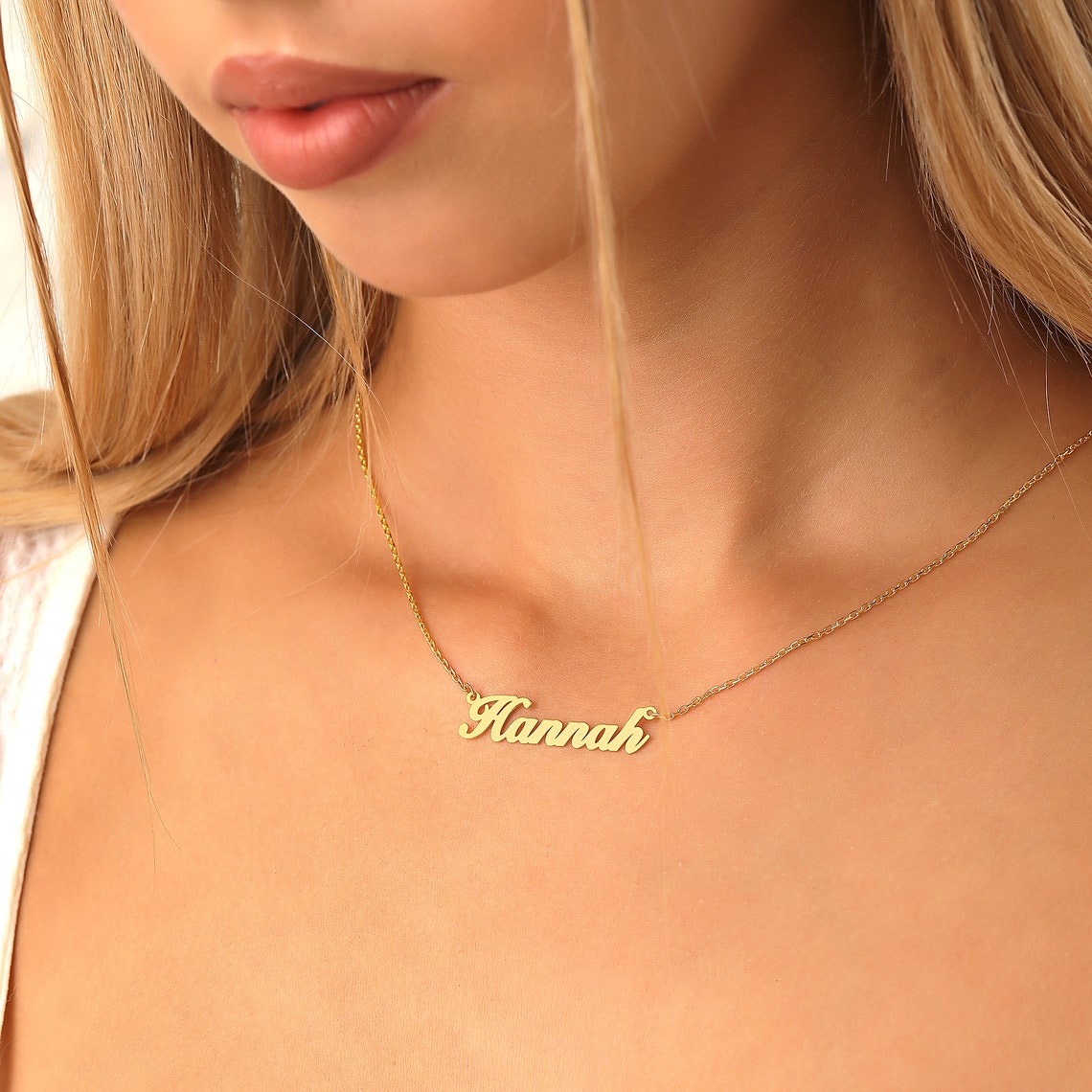 Personalized Gold Name Necklace Custom Gold Necklace Personalized Name ...
