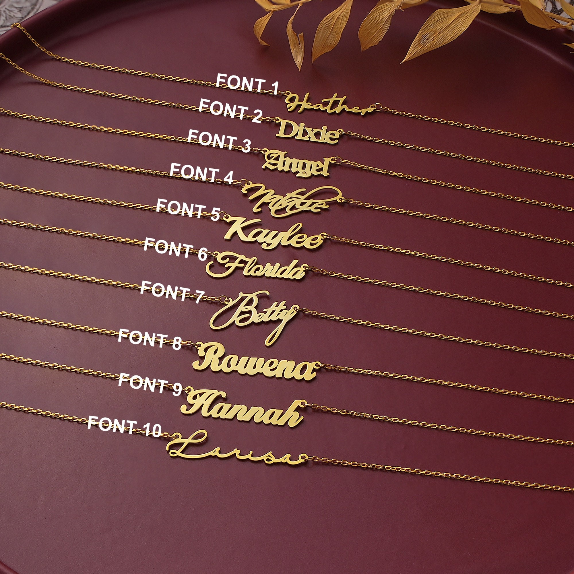 Personalized Gold Name Necklace Custom Gold Necklace Personalized Name ...