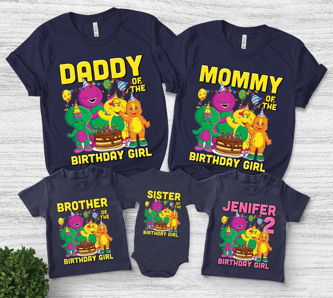 Barney Shirt Personalized Barney Birthday Family Shirtbarney - Etsy