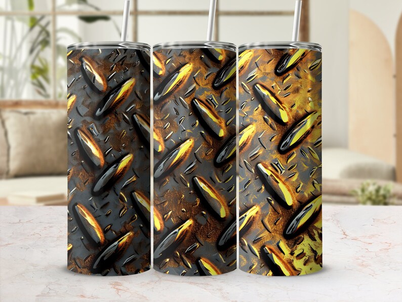 Abstract Metal Texture Tumbler Design, Colorful Digital Wrap, Instant Download, Rustic Tumbler ...