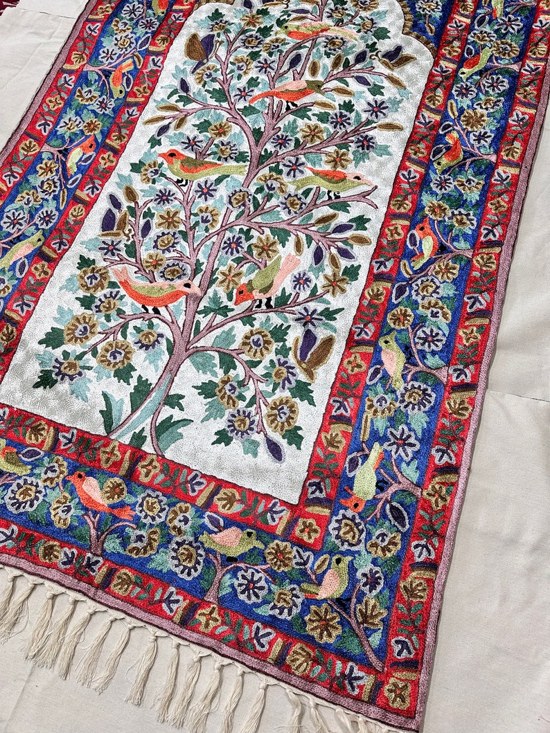 Handmade 3x5 Kashmiri Silk Tapestry, Wall Hanging, Boho Home Decor Rug ...