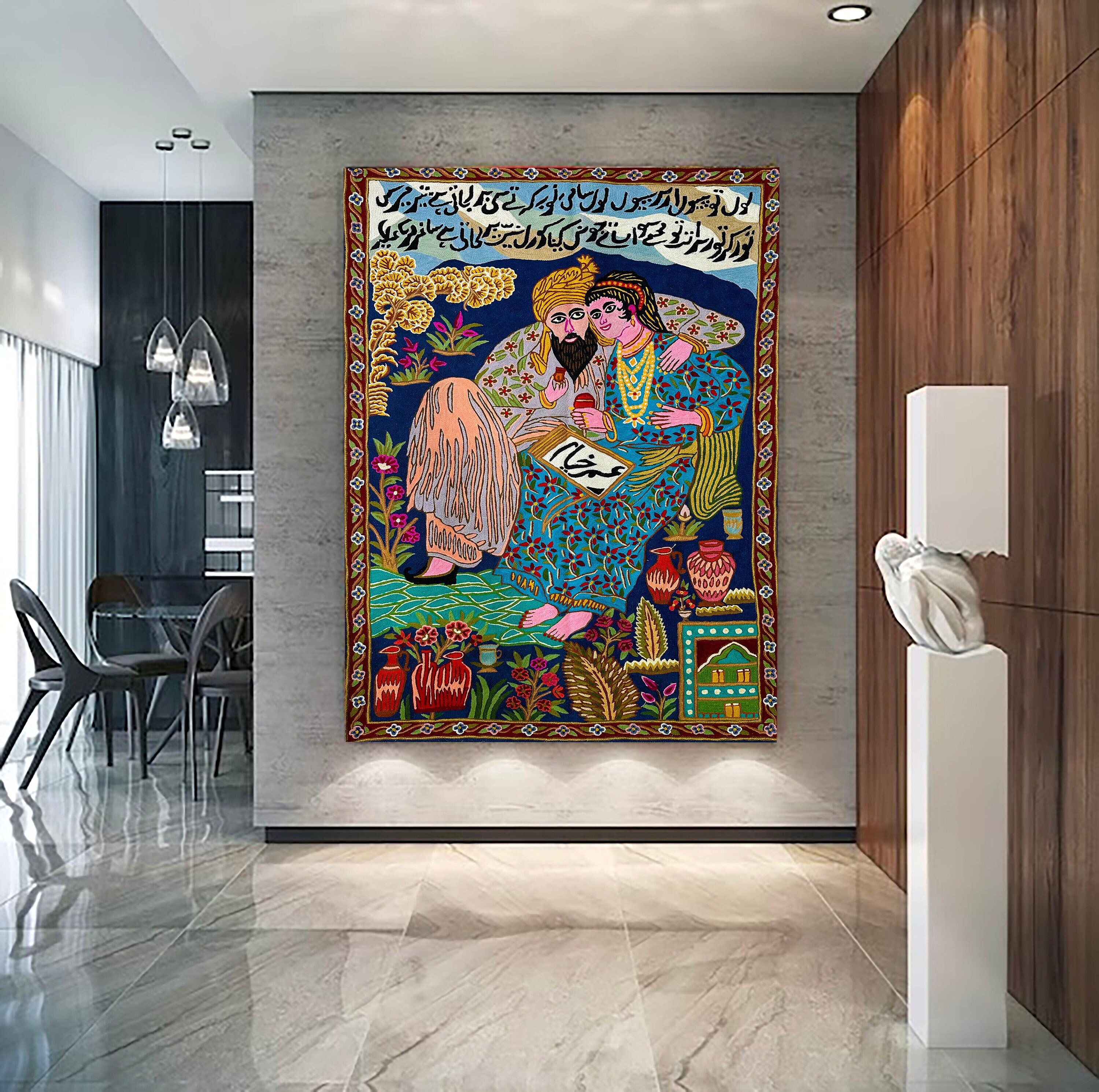 Hand Woven 3x5 Kashmiri Tapestry/wall Hanging, Boho Home Decor Rug ...