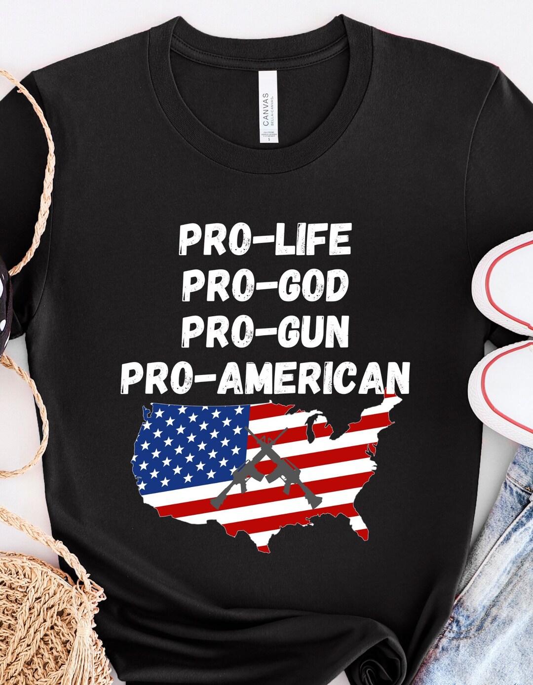 Pro-life, Pro-god, Pro-guns, Pro-american, Republican Tee, Unisex ...