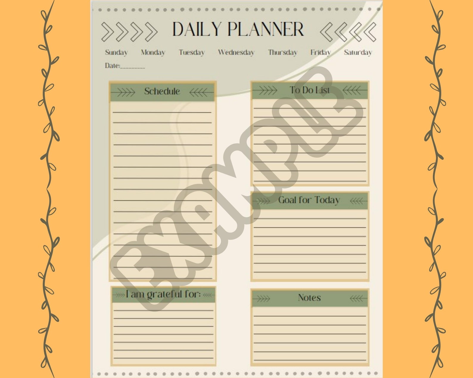 Daily Planner Printable Digital Daily Planner Minimalist Daily Planner ...