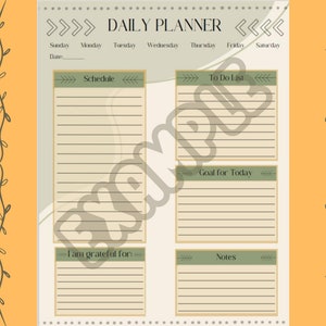 Daily Planner Printable Digital Daily Planner Minimalist Daily Planner ...