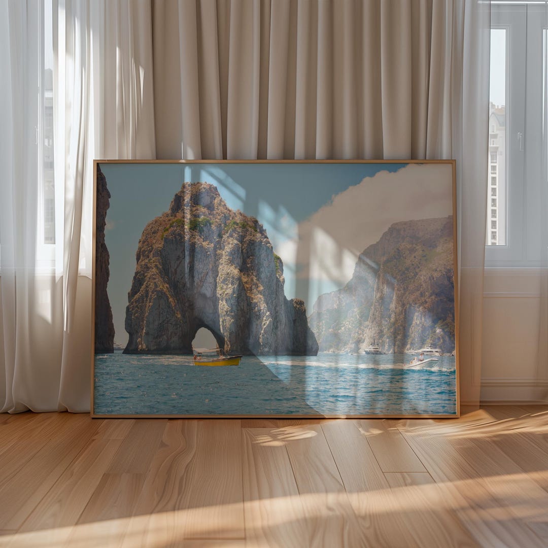 Faraglioni Rock Print, Capri Italy Wall Art, Amalfi Coast Printable ...