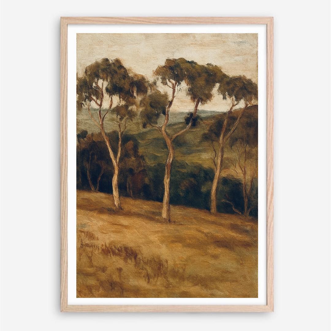 Australian Gumtree Print – Rustic Eucalyptus Landscape, Earthy Wall Art ...
