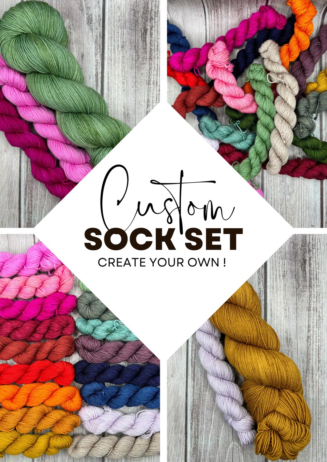 Create Your Own Sock Set Custom Hand Dyed Mini Set, Indie Dyed Yarn ...
