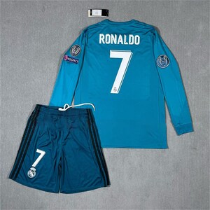 C Ronaldo No. 7 Soccer Uniform, 17-18 Real Madrid, Blue, Jersey ...