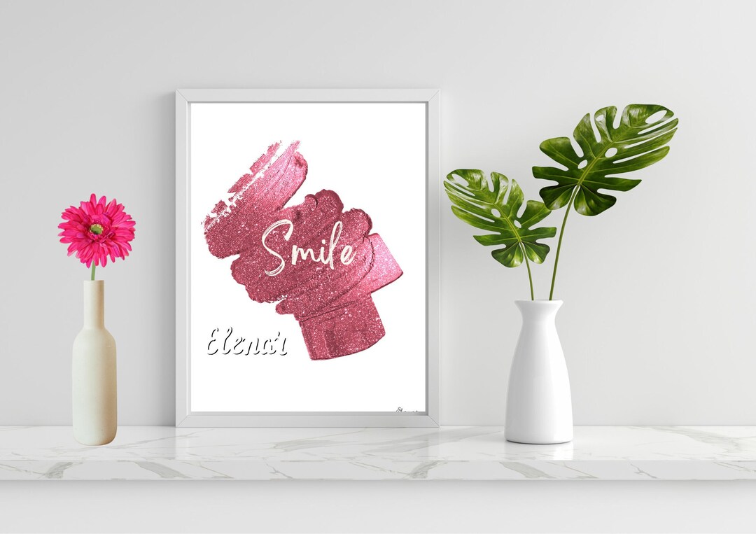 Pink Smile Printable Wall Art, Decorative Poster, Digital Download ...