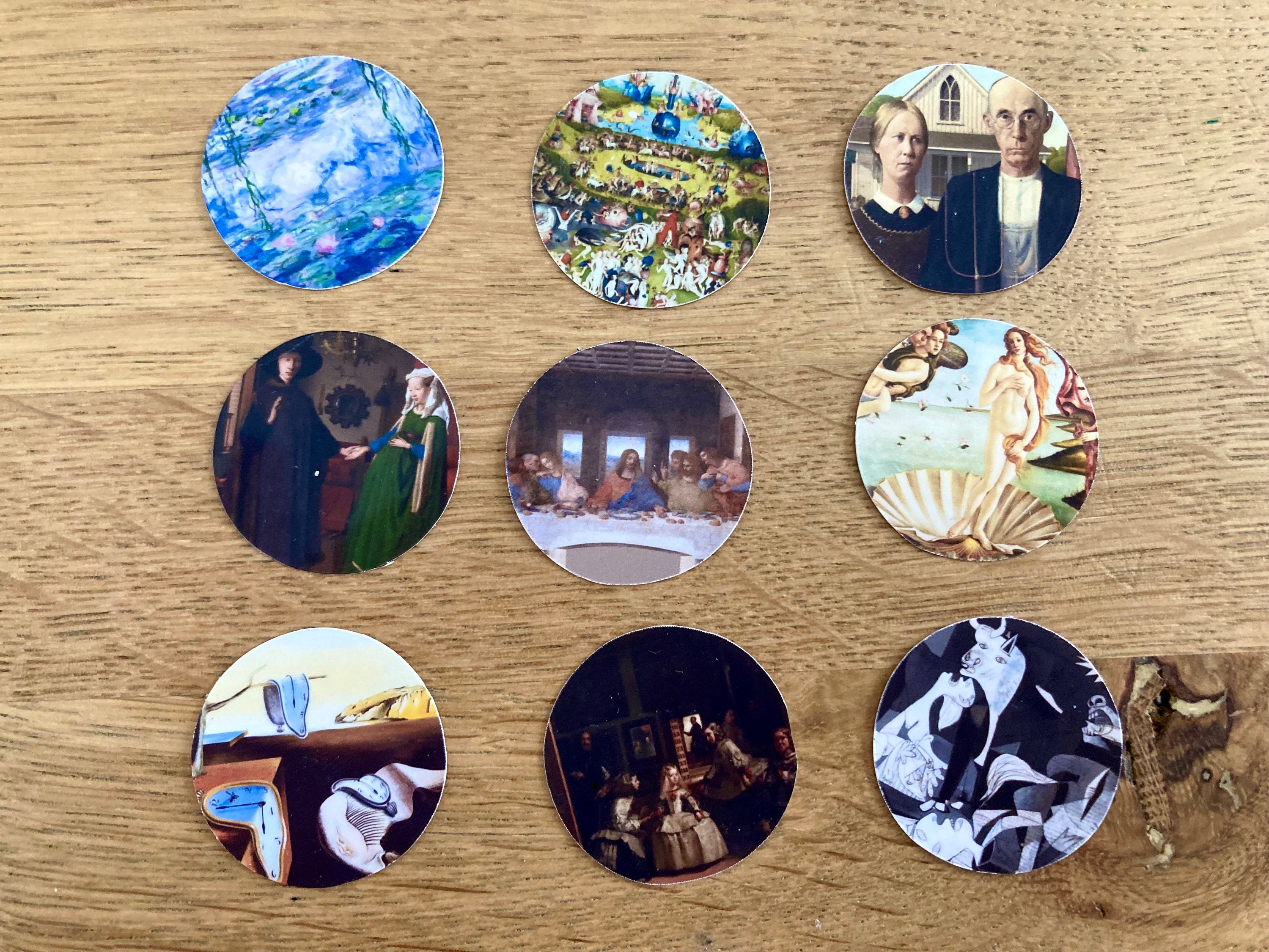 24 Mini Famous Artworks Sticker Set Small Fine Art Stickers - Etsy