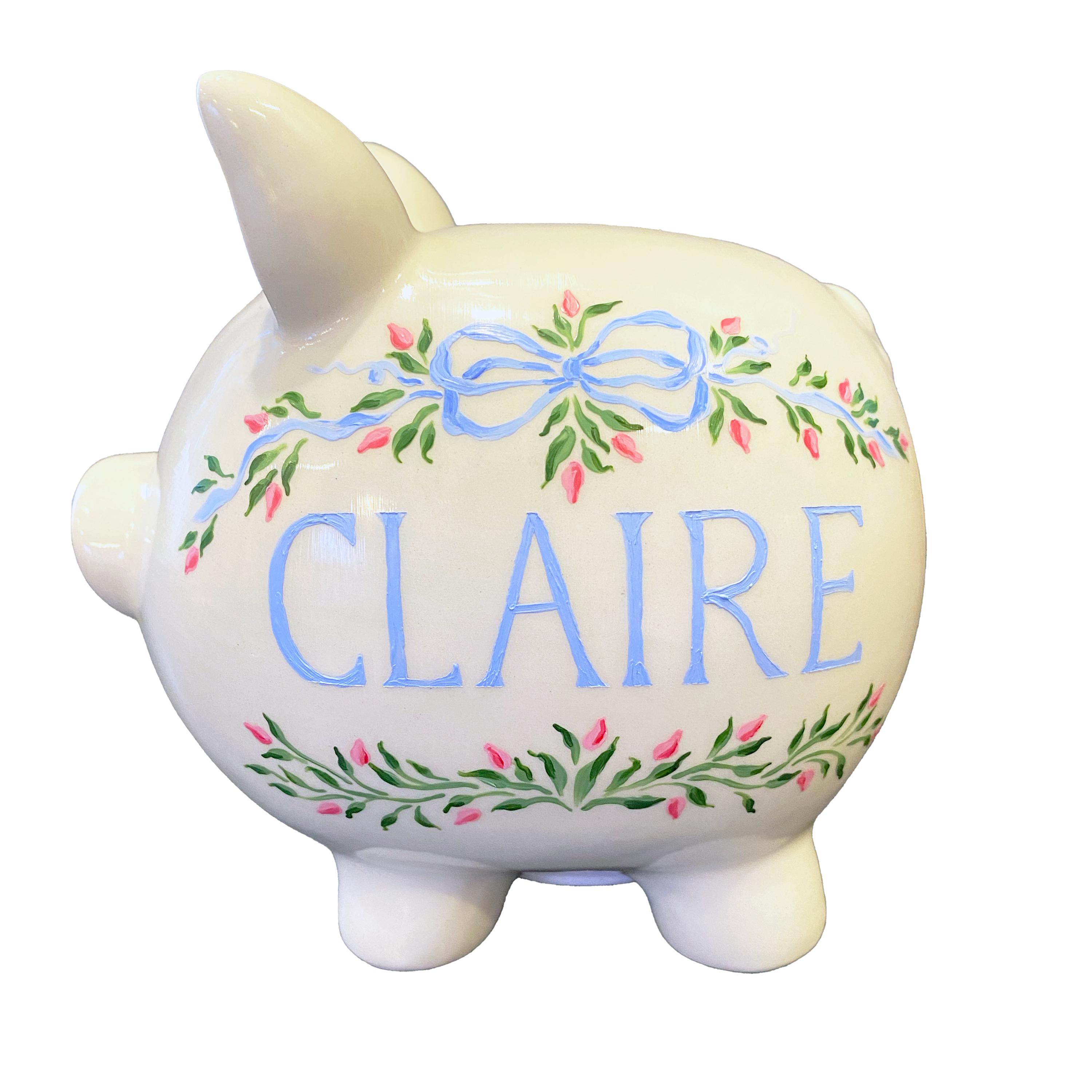 Personalized Hand-painted Ceramic Piggy Bank - Etsy
