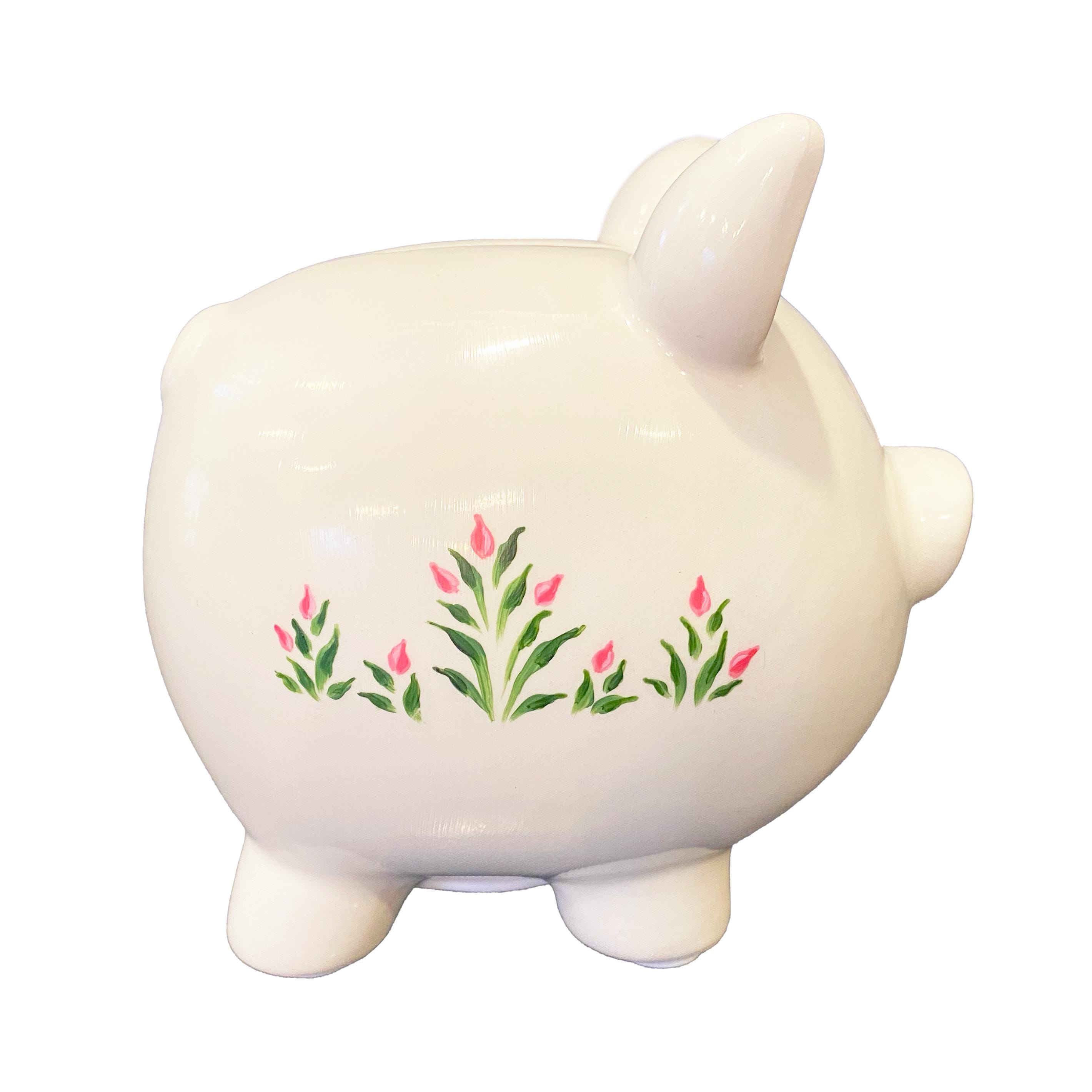 Personalized Hand-painted Ceramic Piggy Bank - Etsy