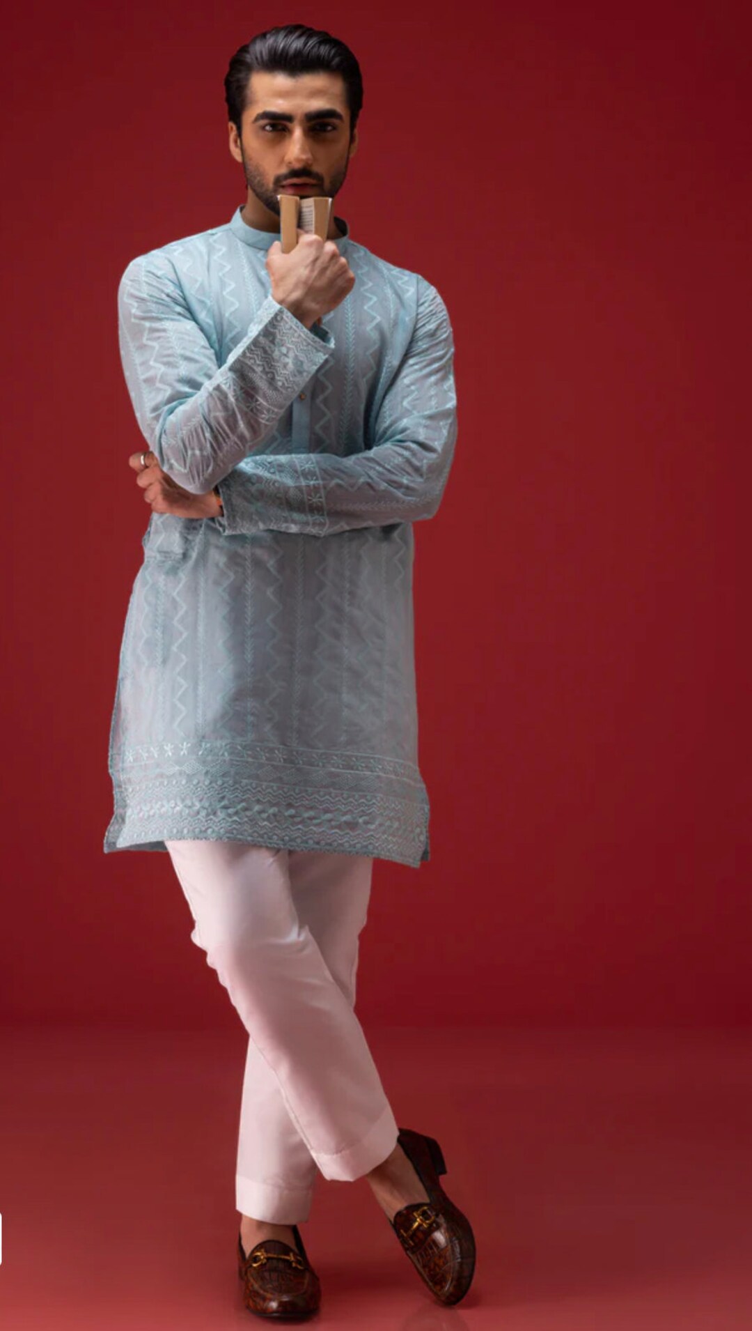 Men's Desi Blue Kurta With White Pyjama - Etsy