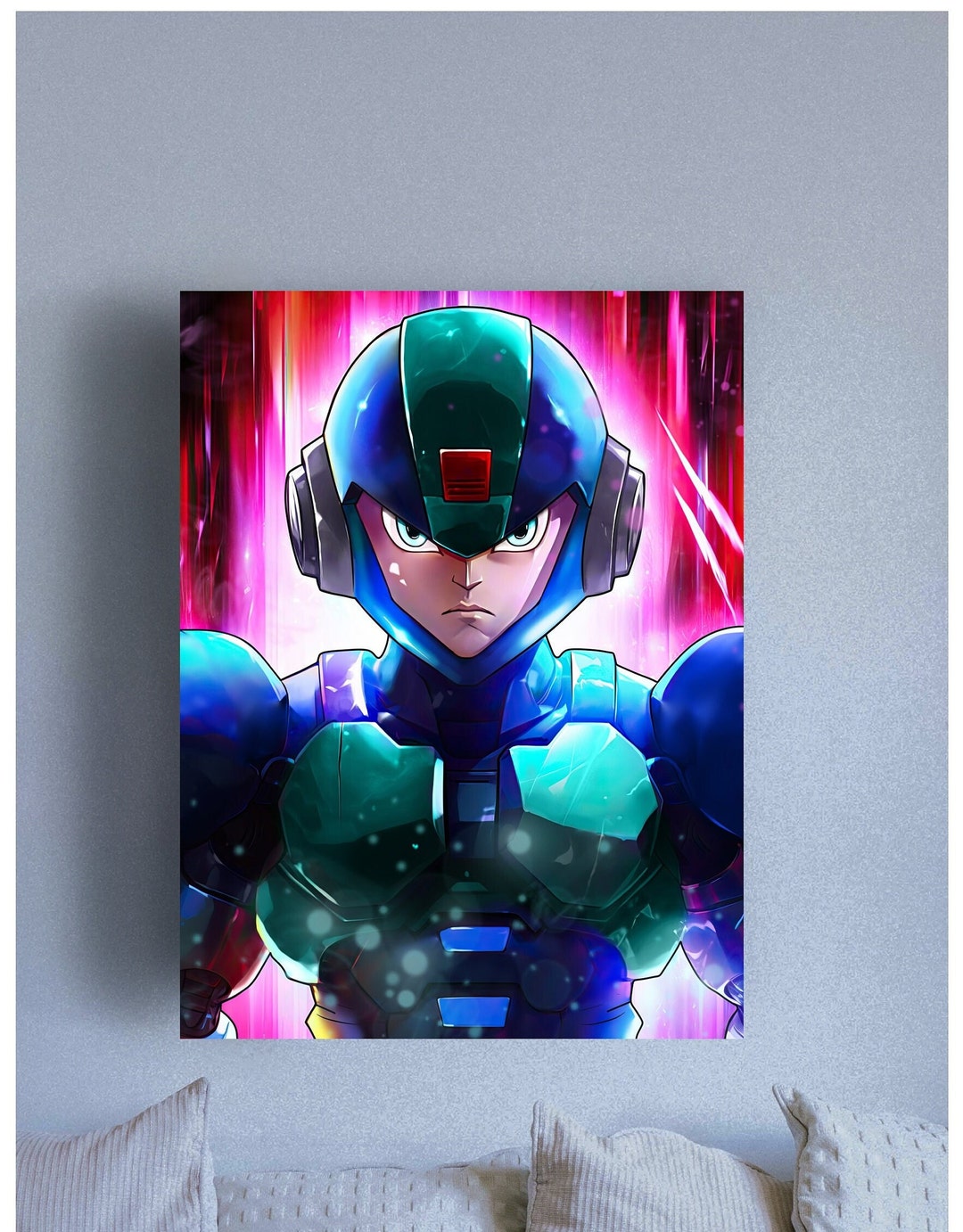 Art Print Megaman Synthwave Retro Tribute - Etsy