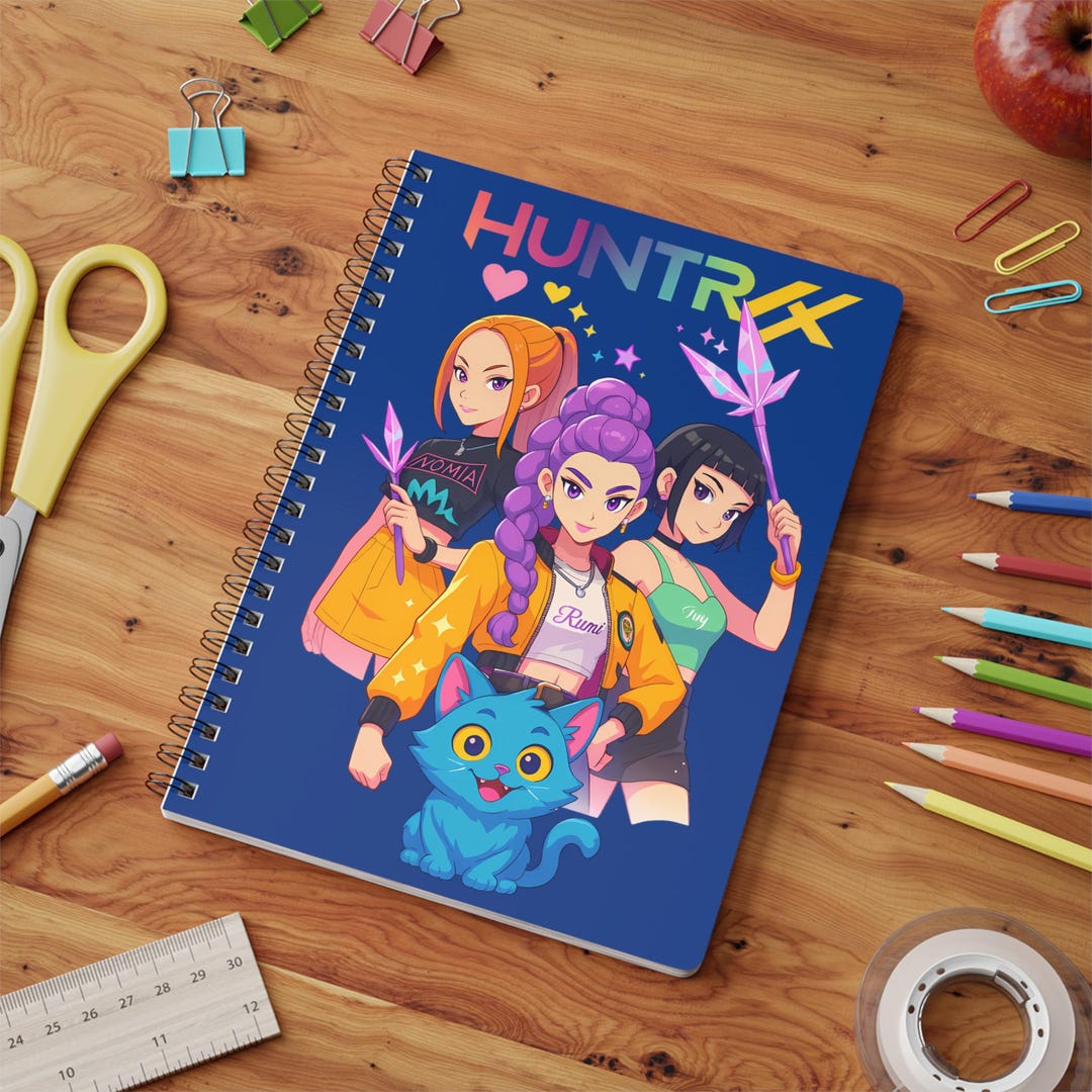 A5 K-pop Personalised Demon Hunter Huntrix Spiral Notebook, Stationery ...