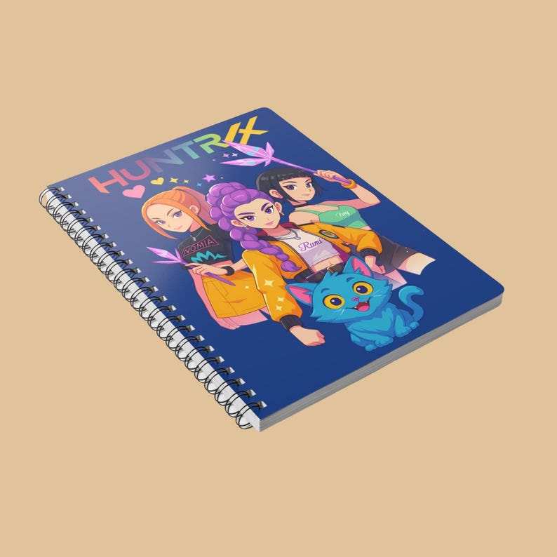 A5 K-pop Personalised Demon Hunter Huntrix Spiral Notebook, Stationery ...