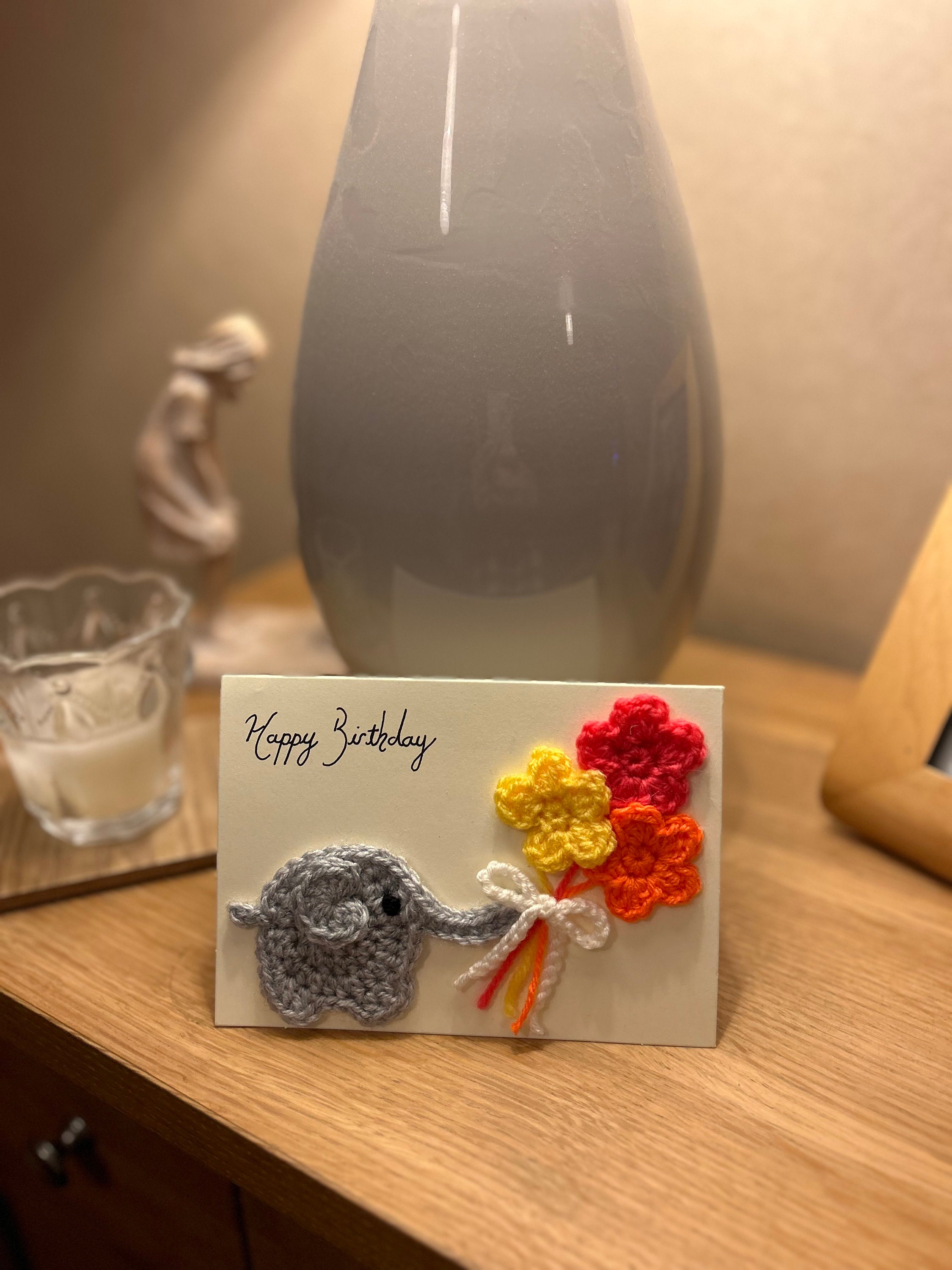 Handmade Crochet Birthday Card, Crochet Birthday Card, Crochet Card ...