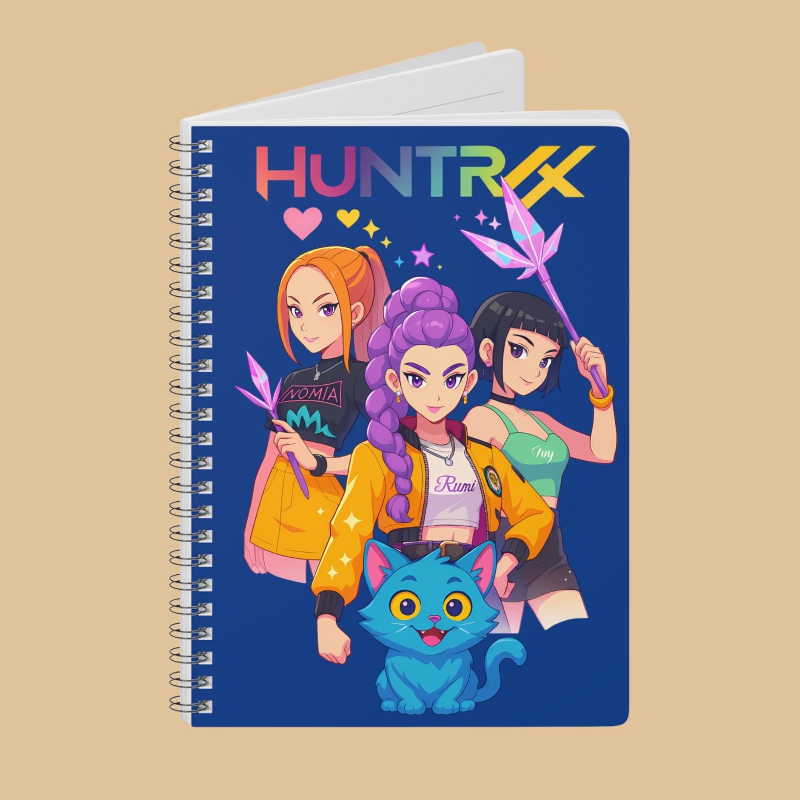 A5 K-pop Personalised Demon Hunter Huntrix Spiral Notebook, Stationery ...