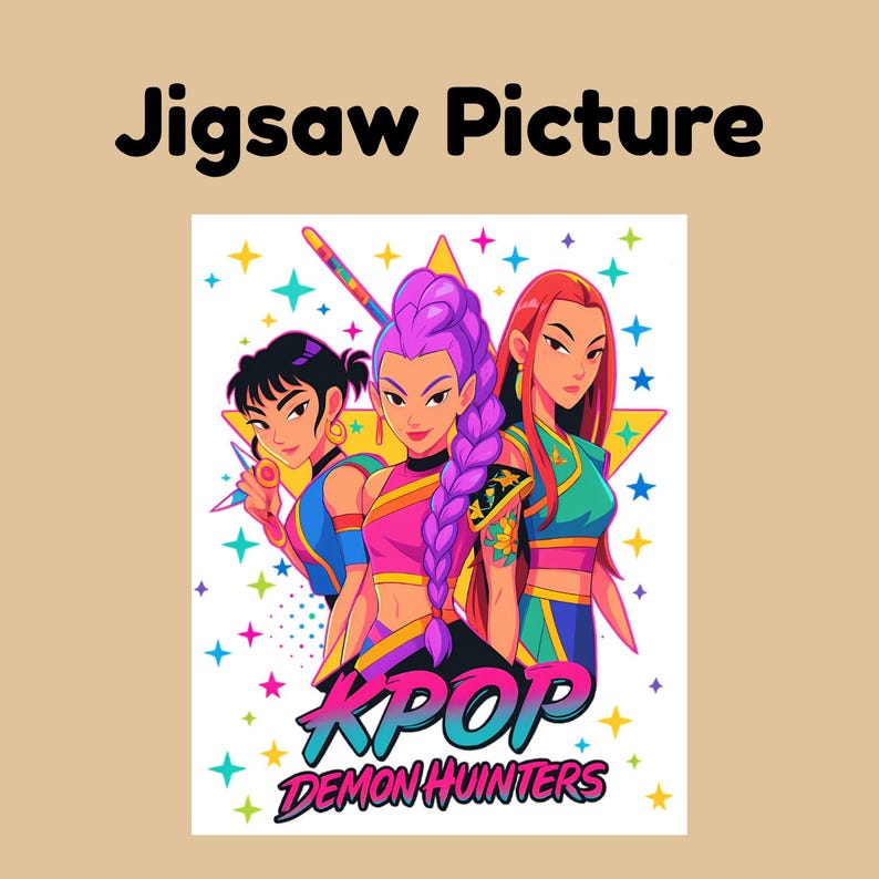 K-pop Demon Hunters Jigsaw Puzzle, Huntrix K-pop Gift, Children's Fun ...