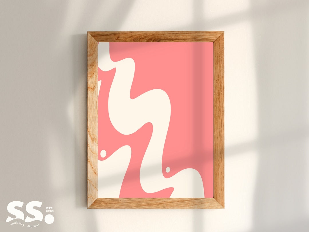 Wall Art Print Wavy Line Design Retro Art Digital Download Abstract ...