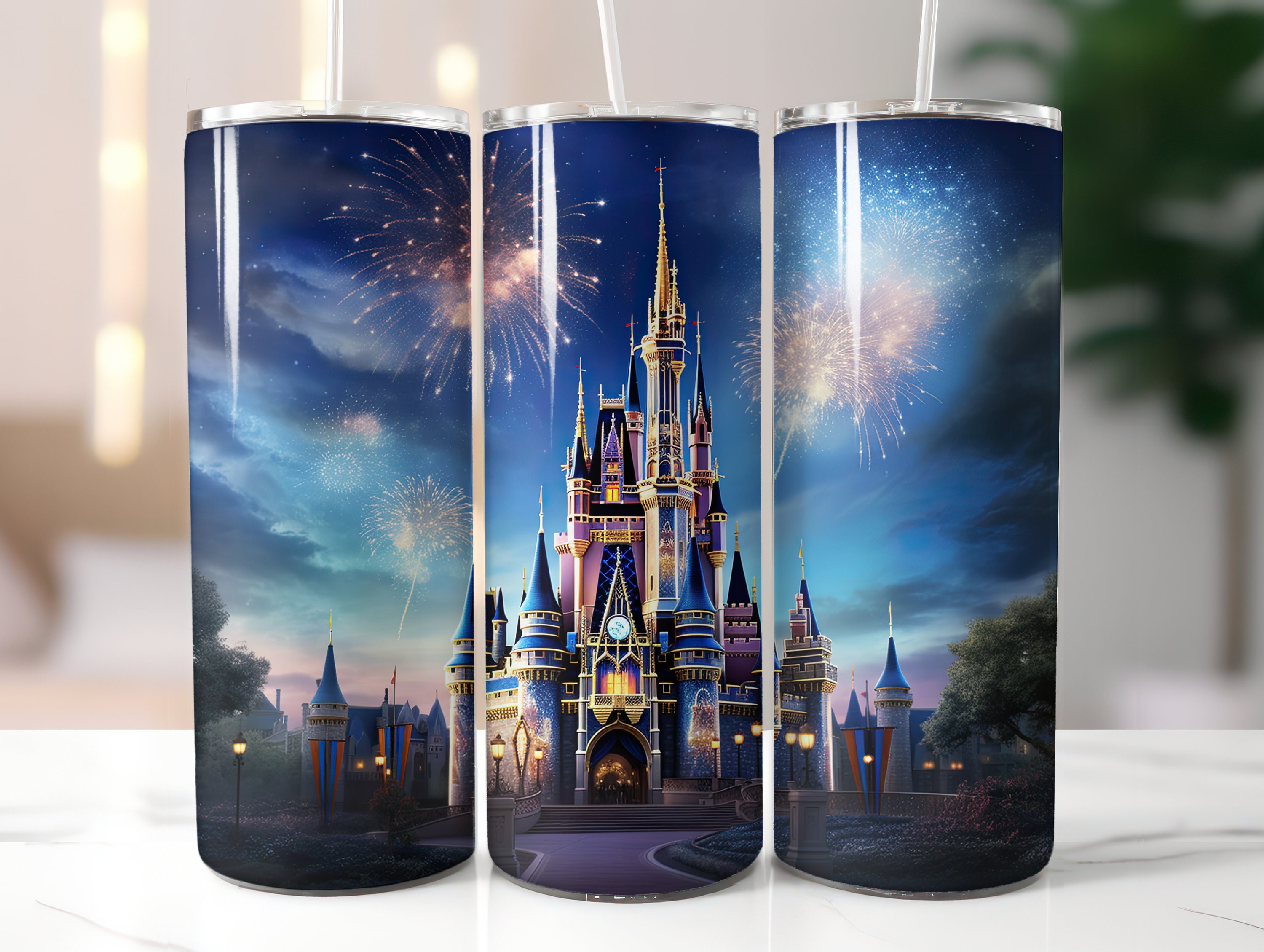 3D Princess Castle 20oz Tumbler Sublimation Stained Glass Design ...